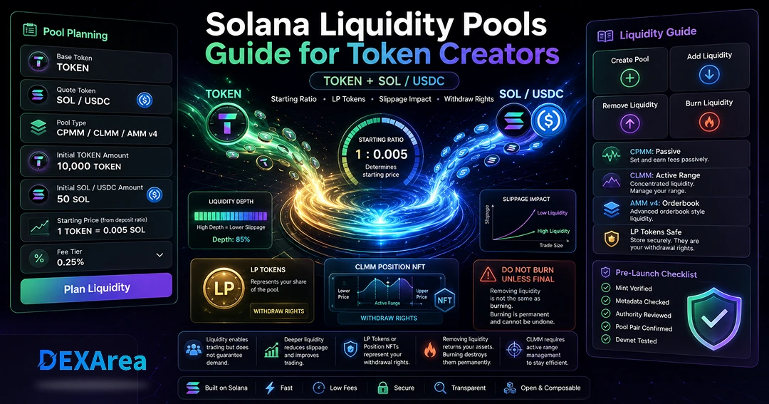 Solana Liquidity Pools Explained for Token Creators | DEXArea Blog